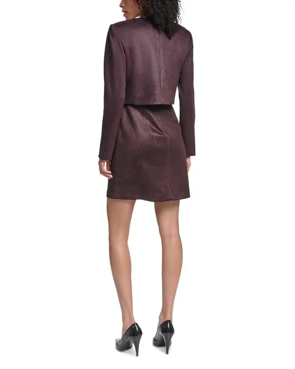 Karl Lagerfeld Paris Cropped Faux Suede Jacket