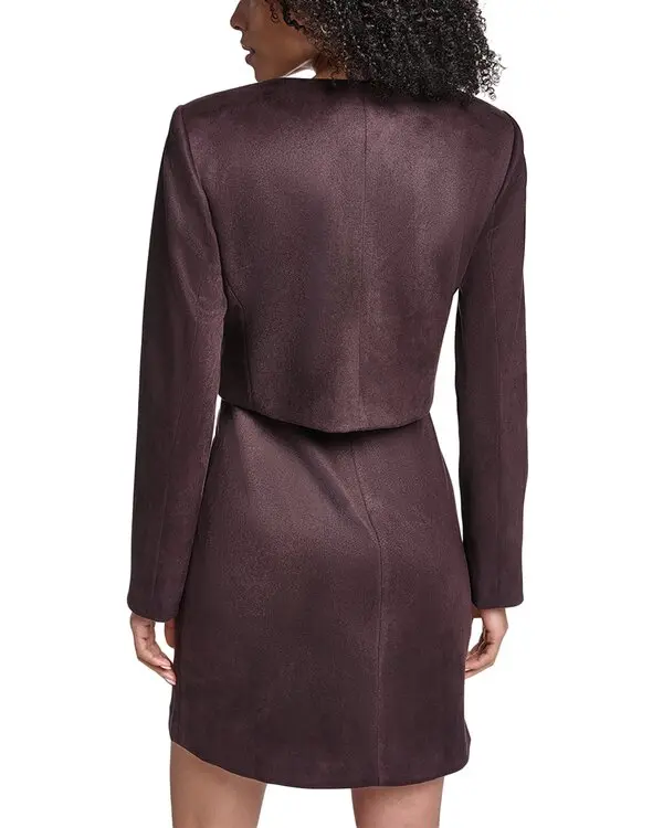 Karl Lagerfeld Paris Cropped Faux Suede Jacket