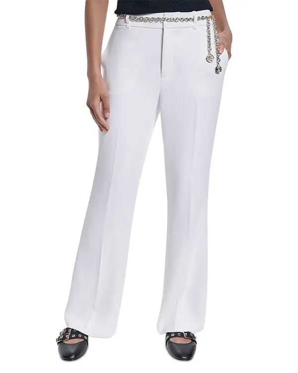 Karl Lagerfeld Paris Tailored Chain Belt Trousers - Soft White