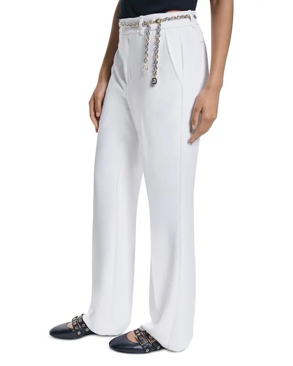Karl Lagerfeld Paris Tailored Chain Belt Trousers - Soft White