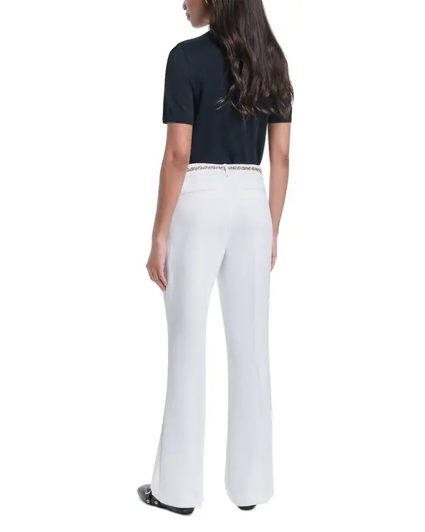 Karl Lagerfeld Paris Tailored Chain Belt Trousers - Soft White