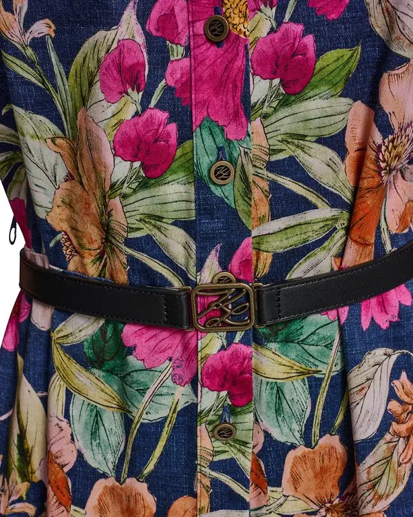 Karl Lagerfeld Paris Belted Button Front Dress