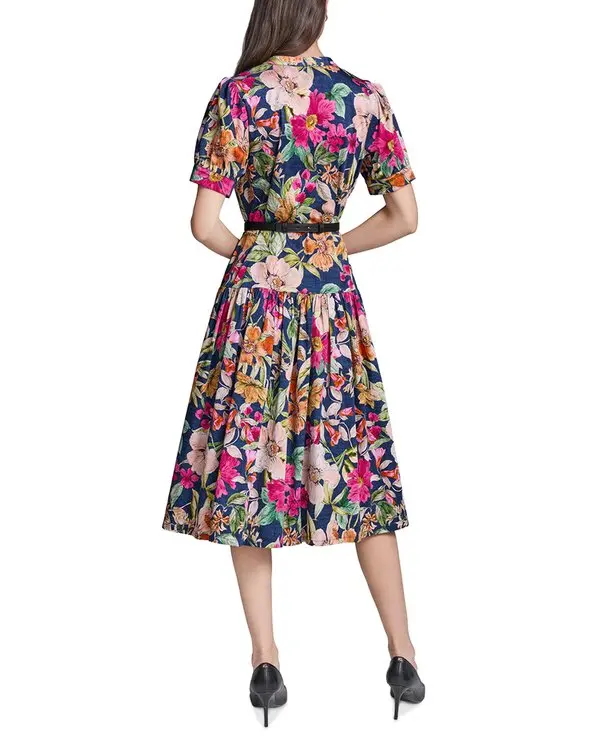 Karl Lagerfeld Paris Belted Button Front Dress