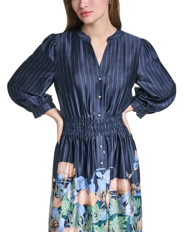 Karl Lagerfeld Paris Three Quarter Sleeve Shirt Dress