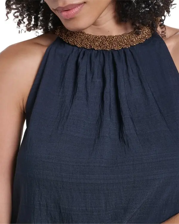 Karl Lagerfeld Paris Embellished Halter Top