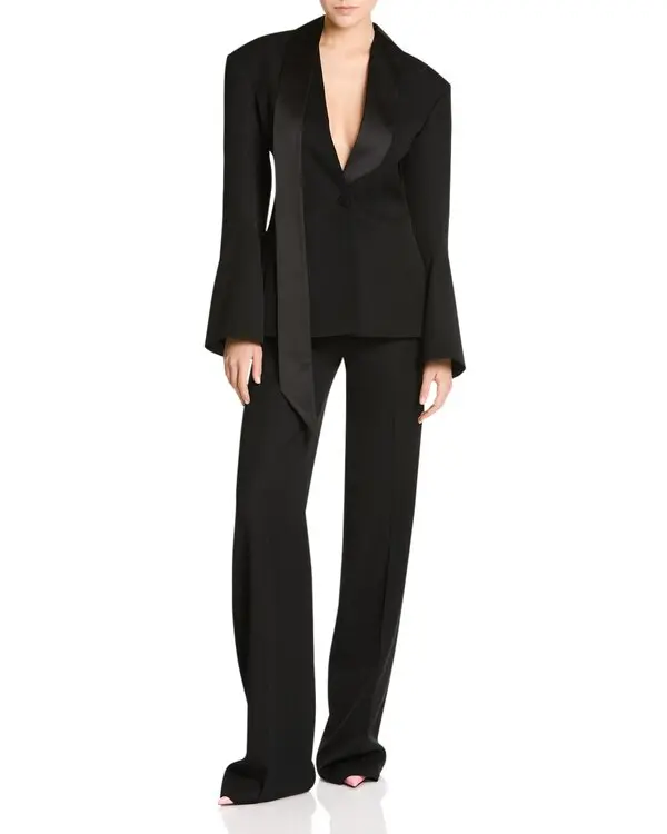Attico Wool & Satin Tuxedo Jacket