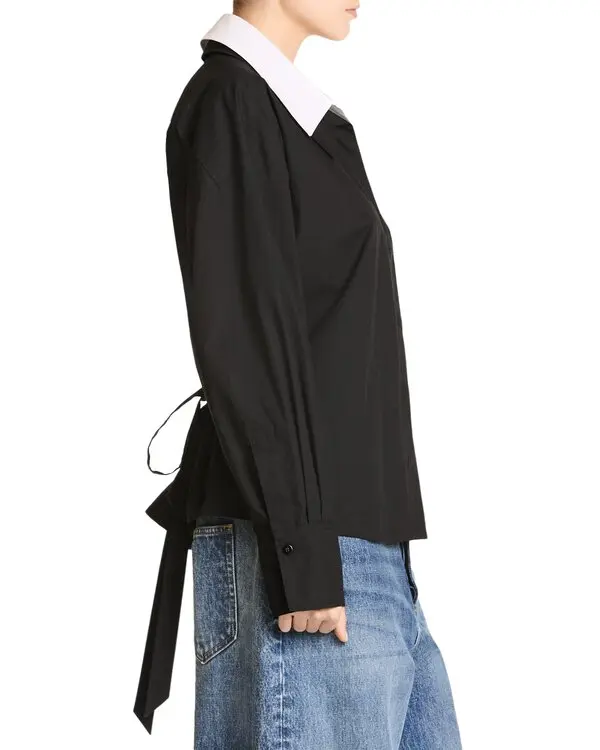 Attico Layered Look Button Front Shirt