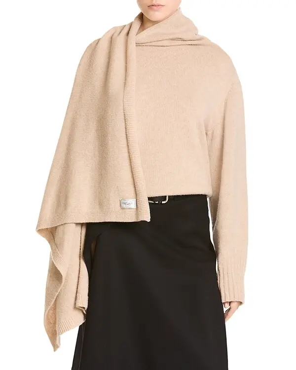 Attico Wool Attached Scarf Sweater