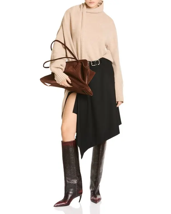 Attico Wool Attached Scarf Sweater