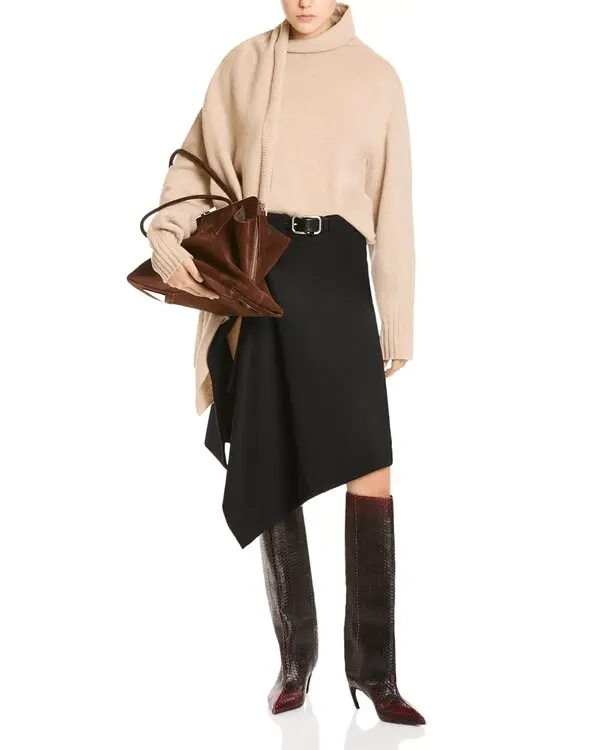 Attico Wool Attached Scarf Sweater