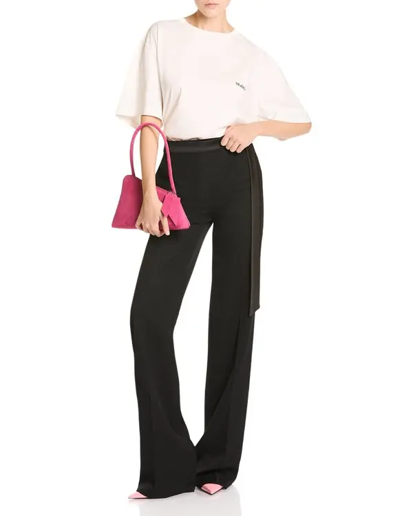 Attico Wrap Waist Wool Tuxedo Pants