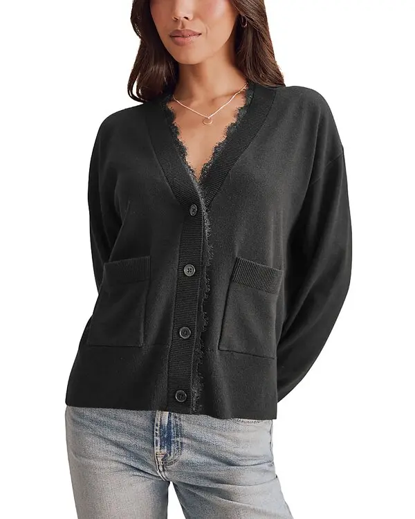 Splendid Georgie Lace Trim Cardigan