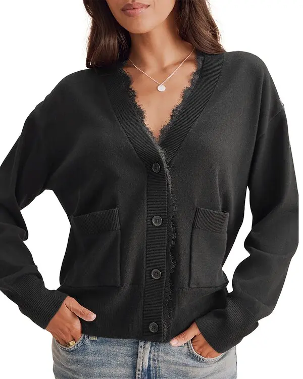 Splendid Georgie Lace Trim Cardigan