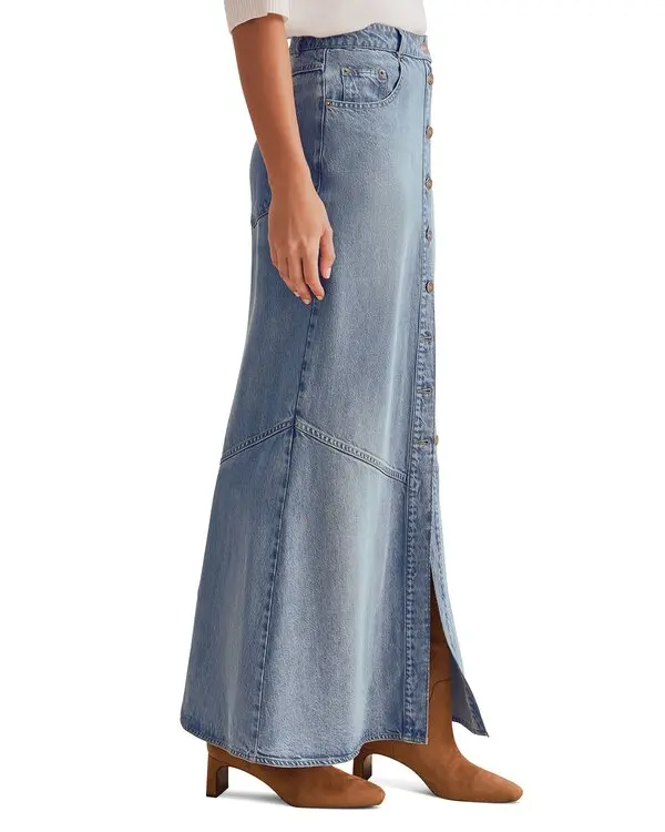 Splendid Shank Front Denim Maxi Skirt