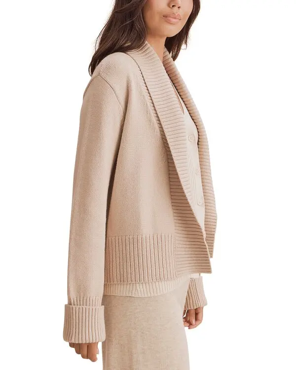 Splendid Aria Open Front Sweater Jacket - Wheat