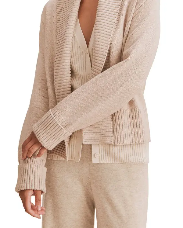 Splendid Aria Open Front Sweater Jacket - Wheat