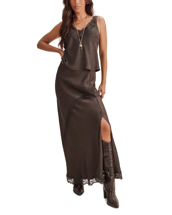 Splendid Penelope Lace Maxi Slip Skirt