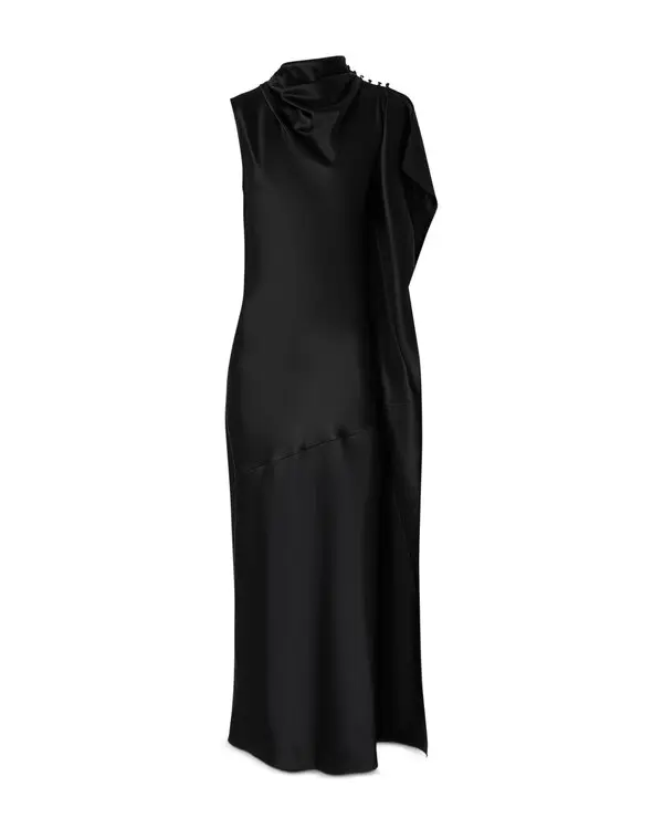 Pinko De Tomaso Asymmetrical Satin Dress