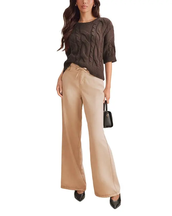 Splendid Rhiannon Cable Knit Sweater - Java