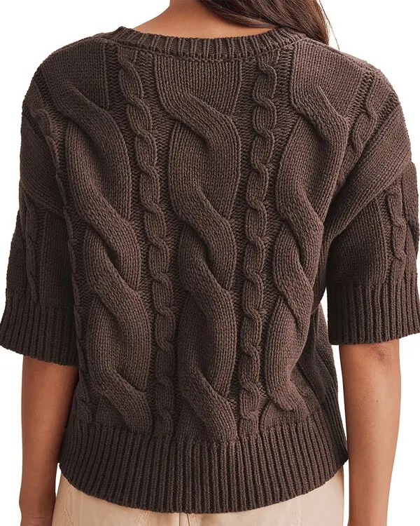 Splendid Rhiannon Cable Knit Sweater - Java