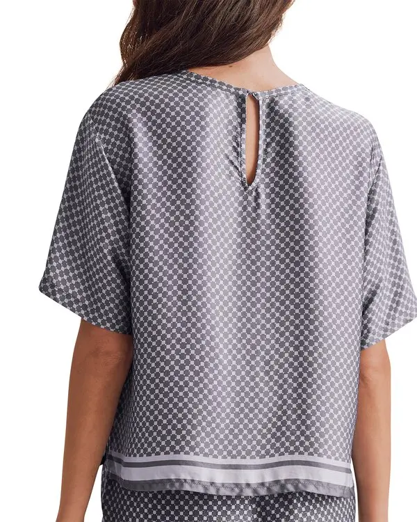 Splendid Violet Printed Short Sleeve Top