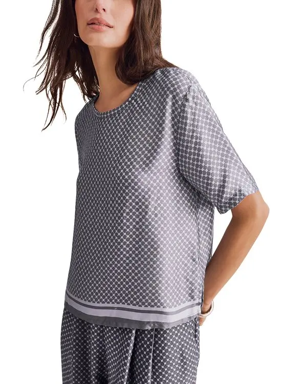 Splendid Violet Printed Short Sleeve Top