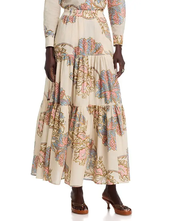 La DoubleJ Tiered Pull On Cotton Skirt - Swathe