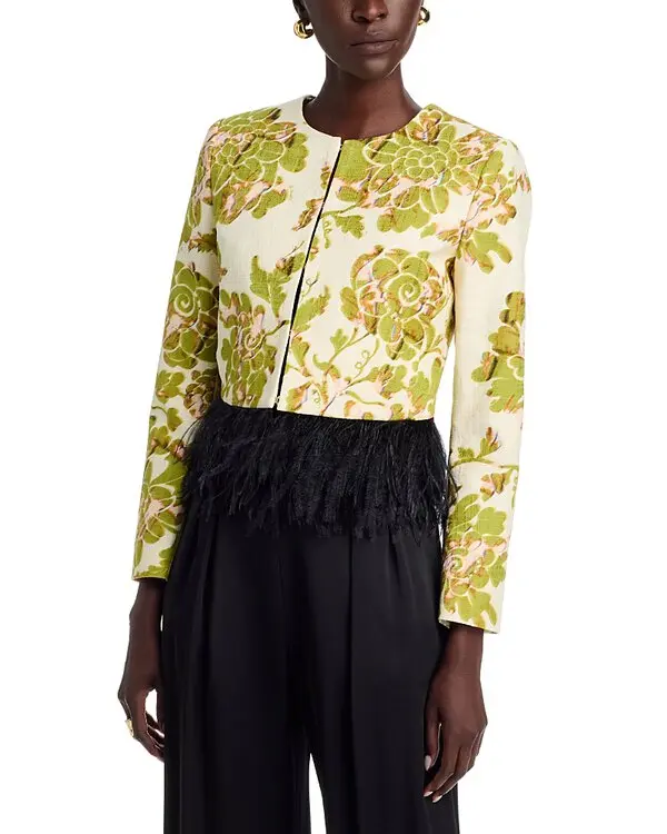 La DoubleJ Bijoux Feather Trim Jacket
