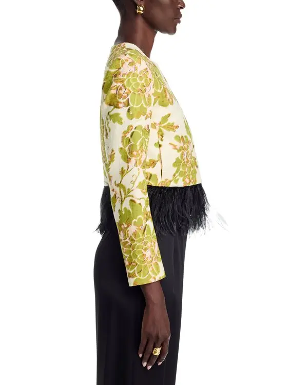 La DoubleJ Bijoux Feather Trim Jacket