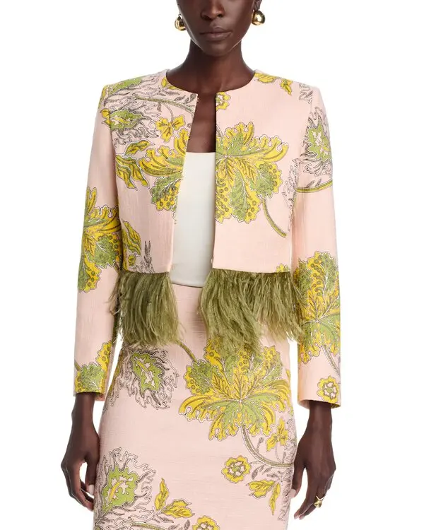 La DoubleJ Bijoux Feather Trim Jacket