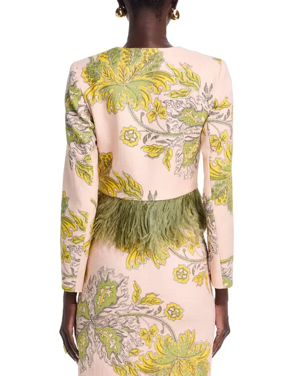La DoubleJ Bijoux Feather Trim Jacket