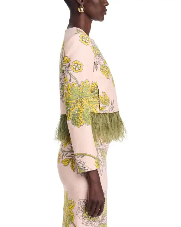 La DoubleJ Bijoux Feather Trim Jacket