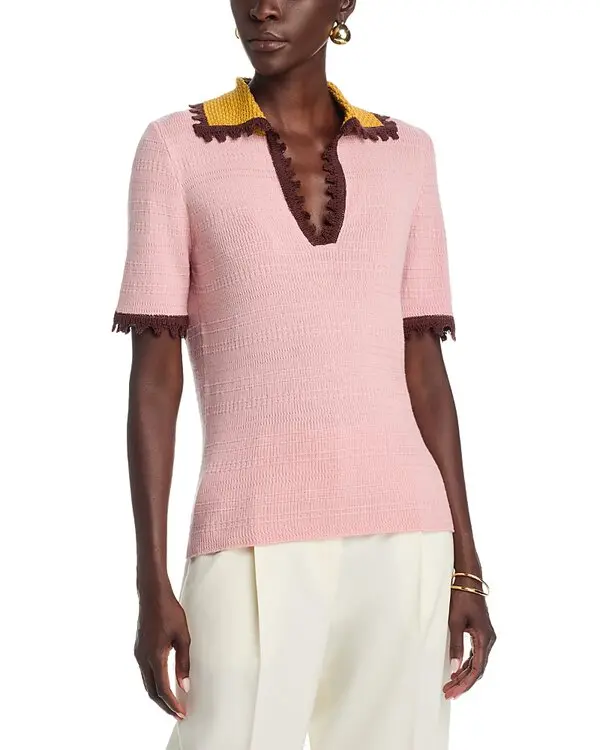 La DoubleJ Cotton Cashmere Knit Polo Shirt