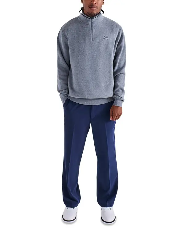 MALBON Sorrel Mock Neck Quarter Zip Sweater - Charcoal
