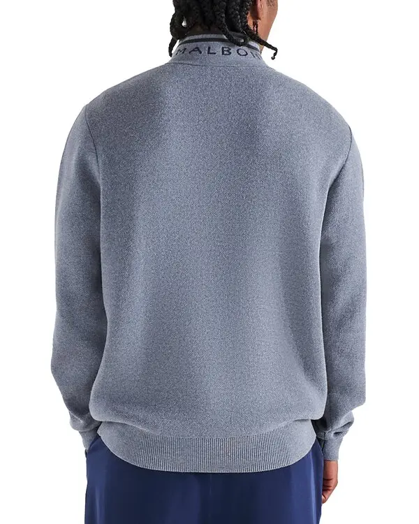 MALBON Sorrel Mock Neck Quarter Zip Sweater - Charcoal