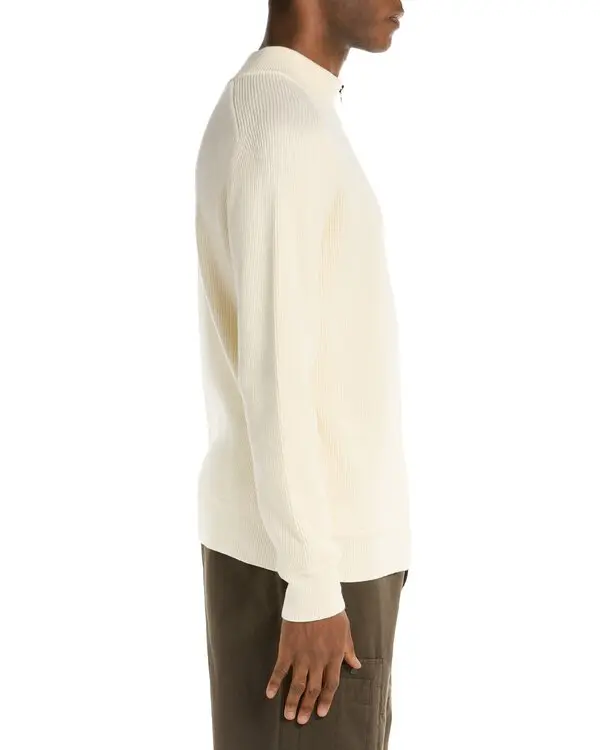 Stone Island Maglia Half Zip Logo Patch Cotton Sweater