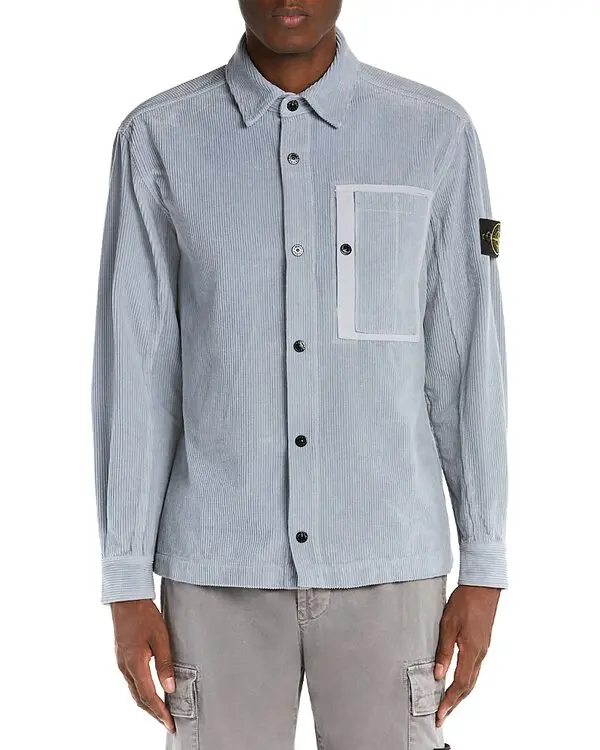 Stone Island Boxy Outline Pocket Cotton Corduroy Overshirt