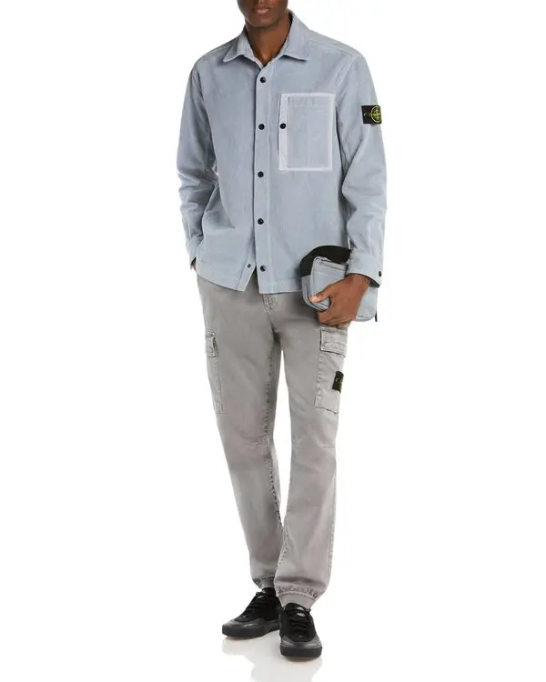 Stone Island Boxy Outline Pocket Cotton Corduroy Overshirt