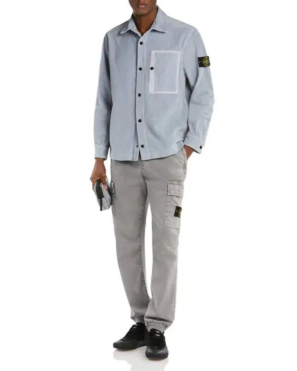 Stone Island Boxy Outline Pocket Cotton Corduroy Overshirt