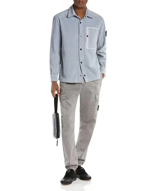 Stone Island Boxy Outline Pocket Cotton Corduroy Overshirt