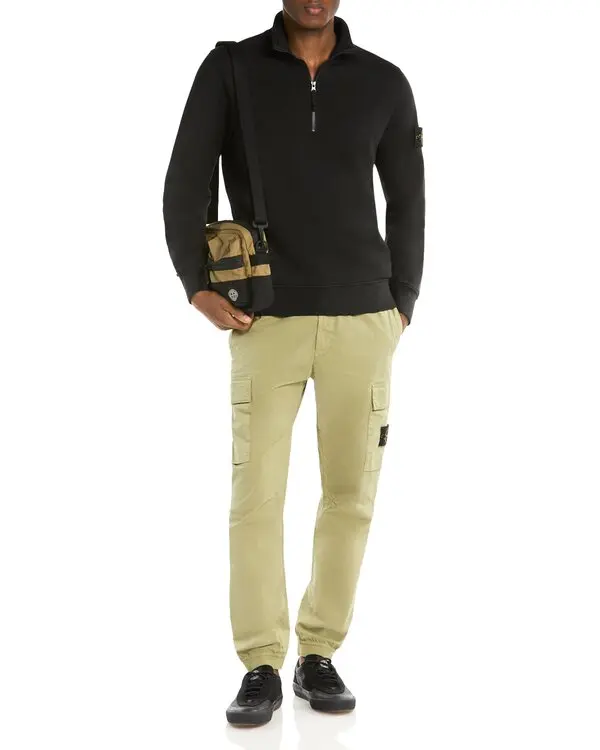 Stone Island Felpa Solid Cotton Quarter Zip Sweater