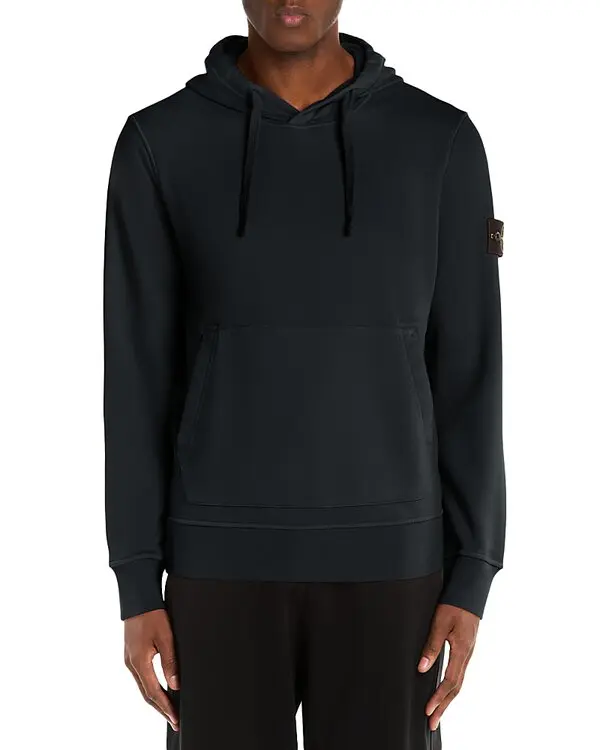 Stone Island Felpa Solid Cotton Hooded Sweatshirt