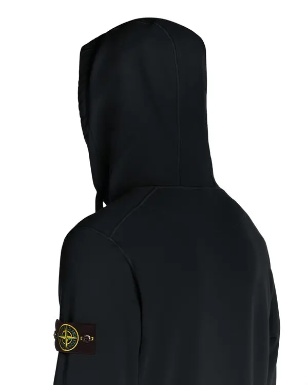 Stone Island Felpa Solid Cotton Hooded Sweatshirt