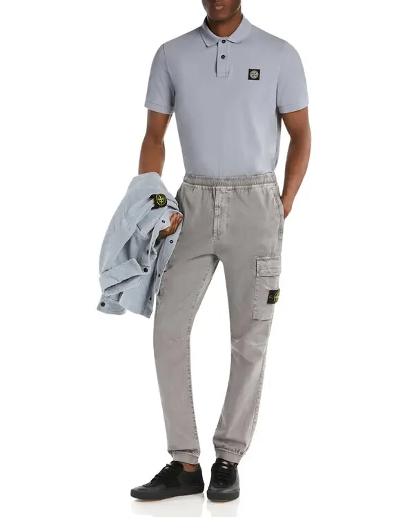 Stone Island Cotton Blend Tapered Cargo Pants - Grey