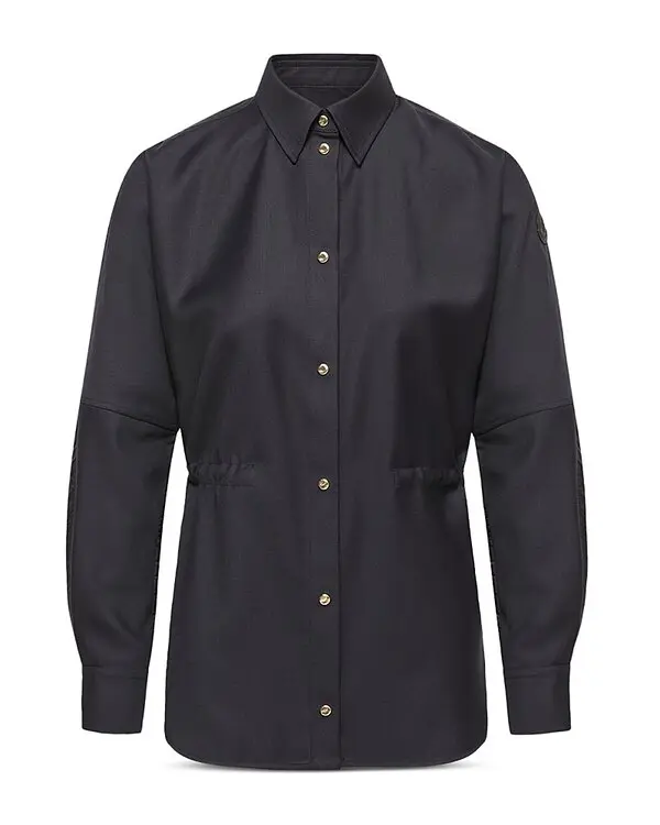 Moncler Cinched Waist Long Sleeve Shirt - Dark Blue