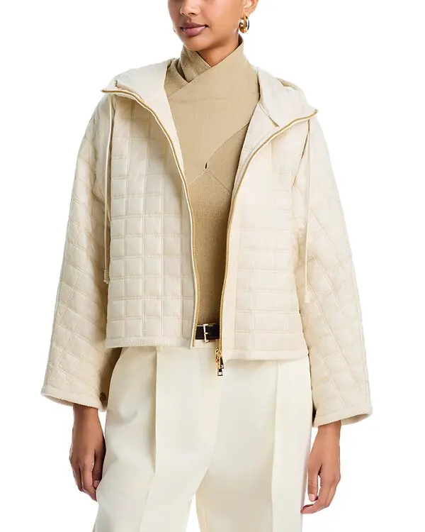 Moncler Hooded Square Quilted Padded Cape Jacket