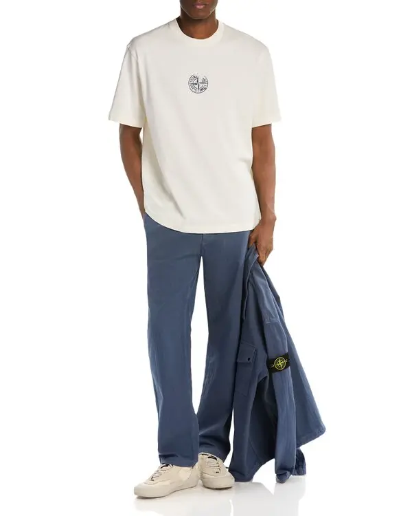 Stone Island Compass Graphic Logo Cotton T-shirt
