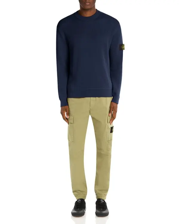 Stone Island Maglia Logo Patch Cotton Crewneck Sweater