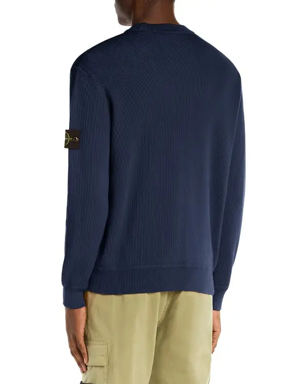 Stone Island Maglia Logo Patch Cotton Crewneck Sweater