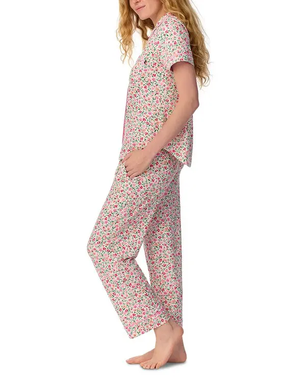 Kate Spade New York Brushed Jersey Short Sleeve Pajama Set - White Ditsy
